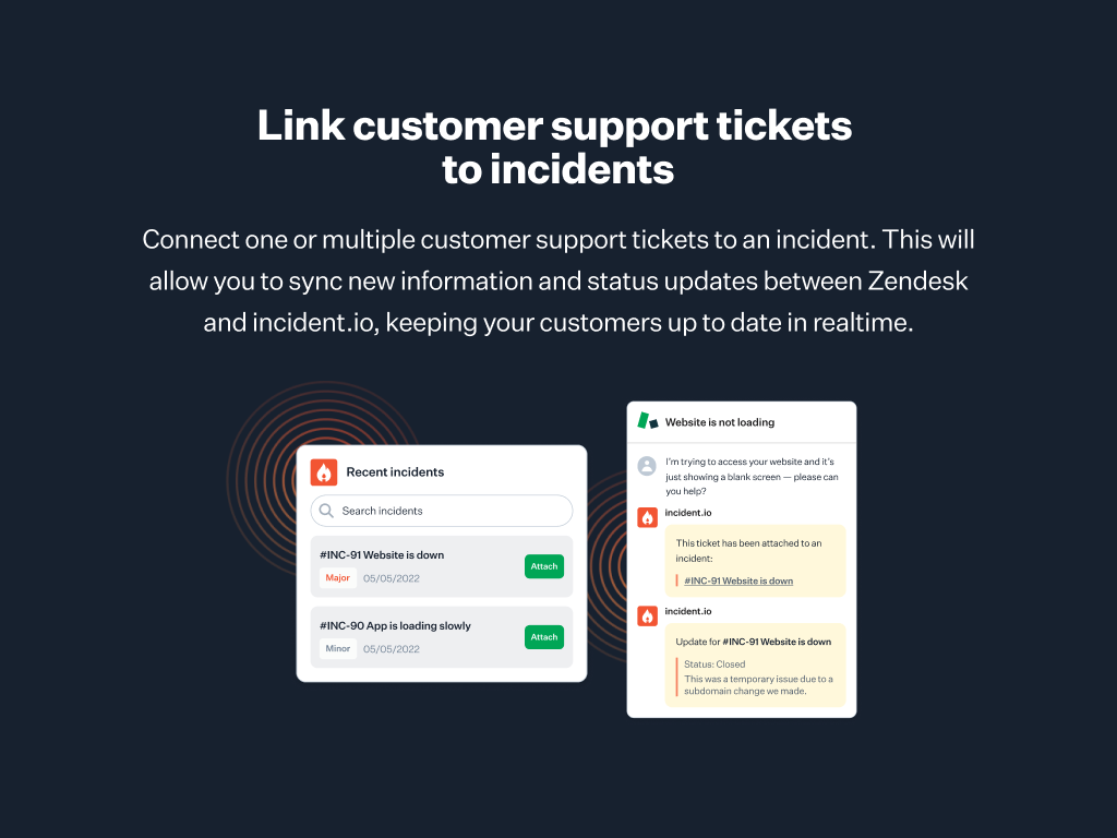 incident.io App Integration with Zendesk Support